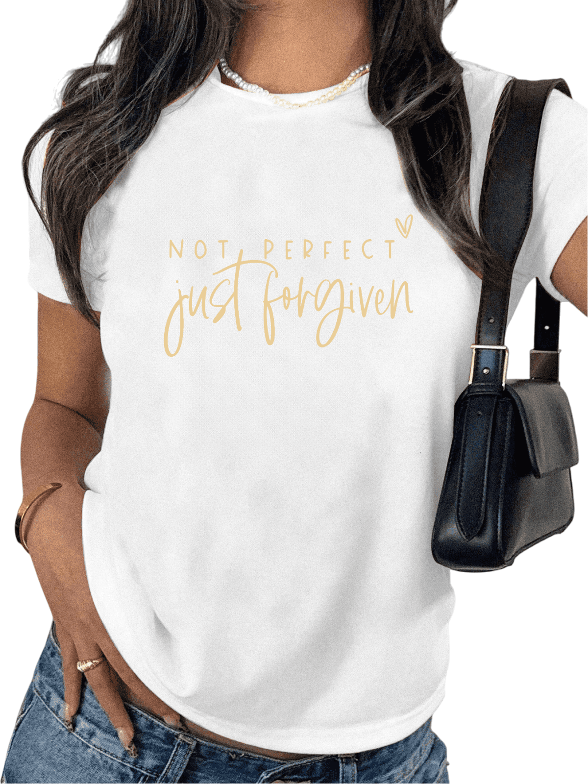 Christian Faith Not Perfect Just Forgiven Print Tshirt Graphic Tees ...