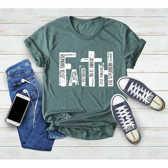 Christian Faith Shirt, Bible Verse T-Shirt, Religious Outfit, Retro ...