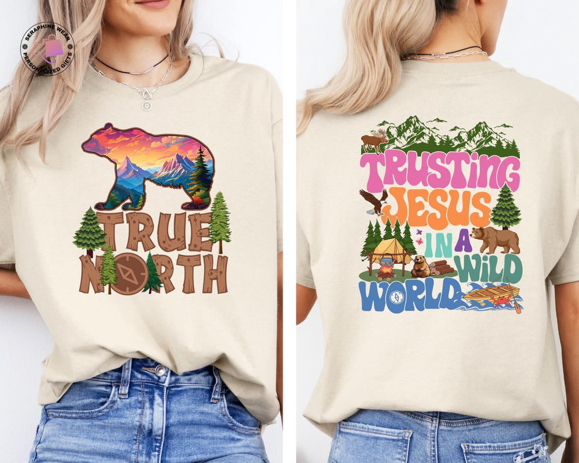 Christian Faith Shirt, True North Shirt, Trusting Jesus in a Wild World ...