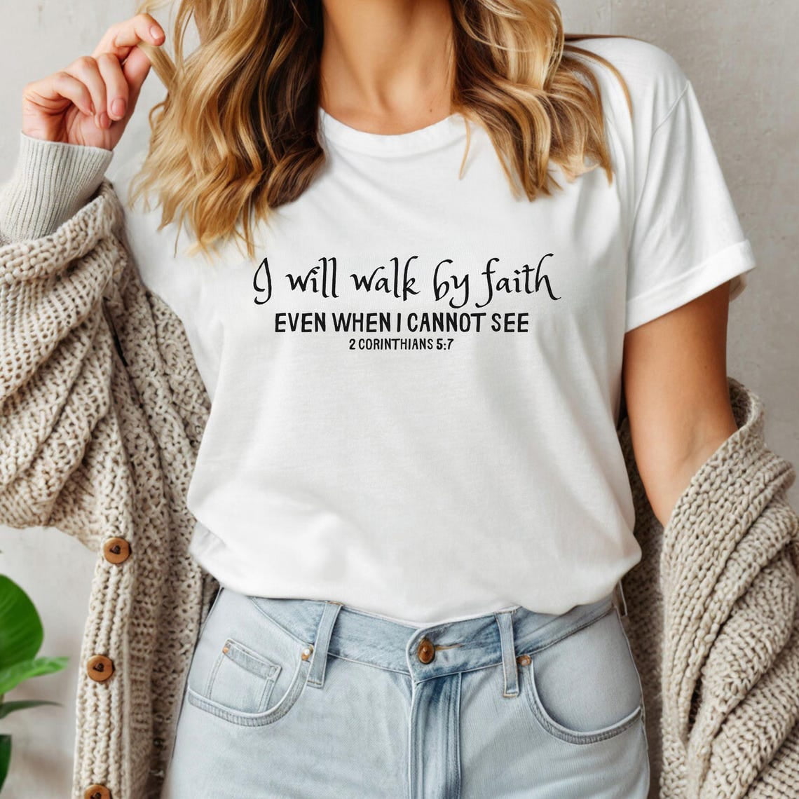 Christian Faith Shirt, Walk by Faith Even When You Cannot See Tee ...
