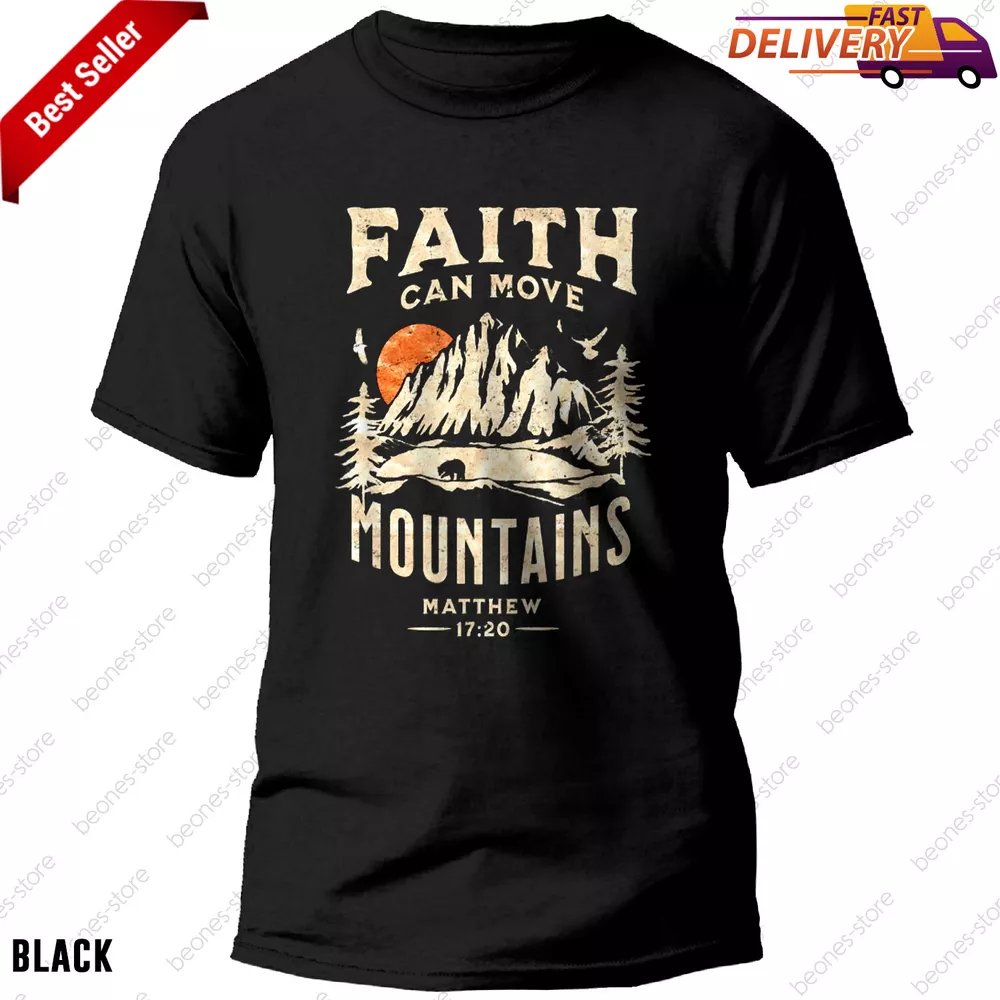 Christian Faith T-Shirt Faith Can Move Mountains Vintage Inspirational ...