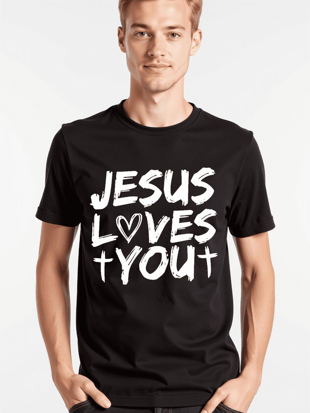 Christian Faith T-Shirt for Men Women Jesus Loves You Bible Shirt ...