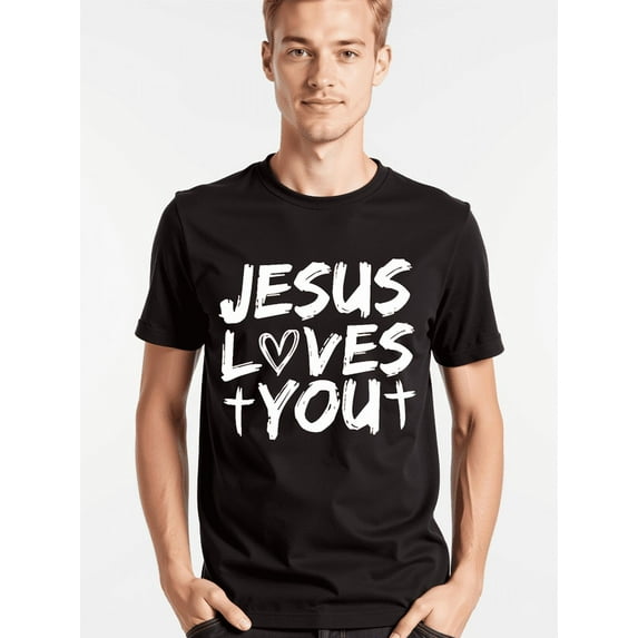 Christian Faith T-Shirt for Men Women Jesus Loves You Bible Shirt ...