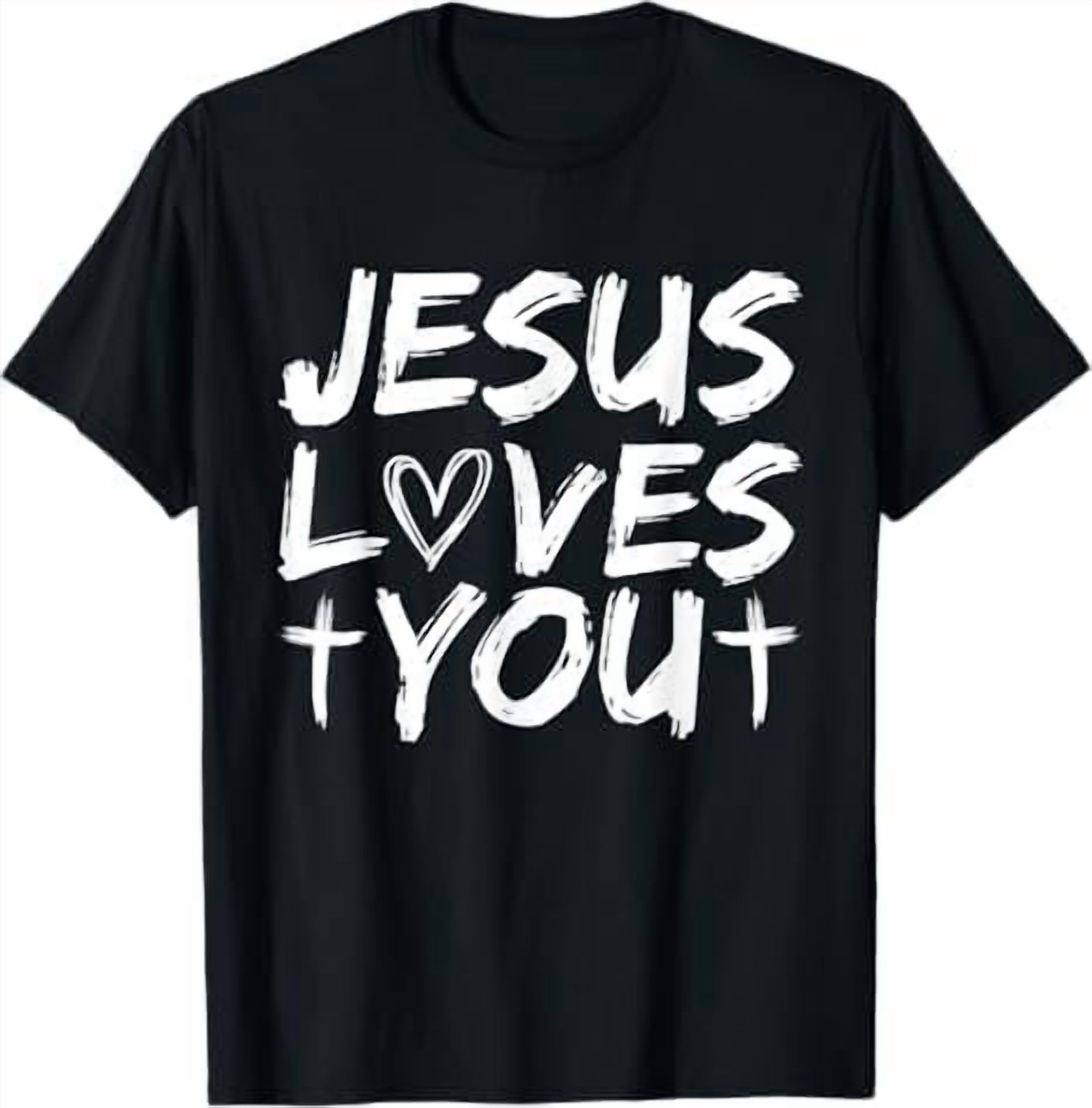 Christian Faith T-Shirt for Men Women Jesus Loves You Bible Shirt ...