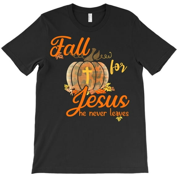 Christian Fall For Jesus He Never Leaves Funny Leopard Pumpkin H40800 ...