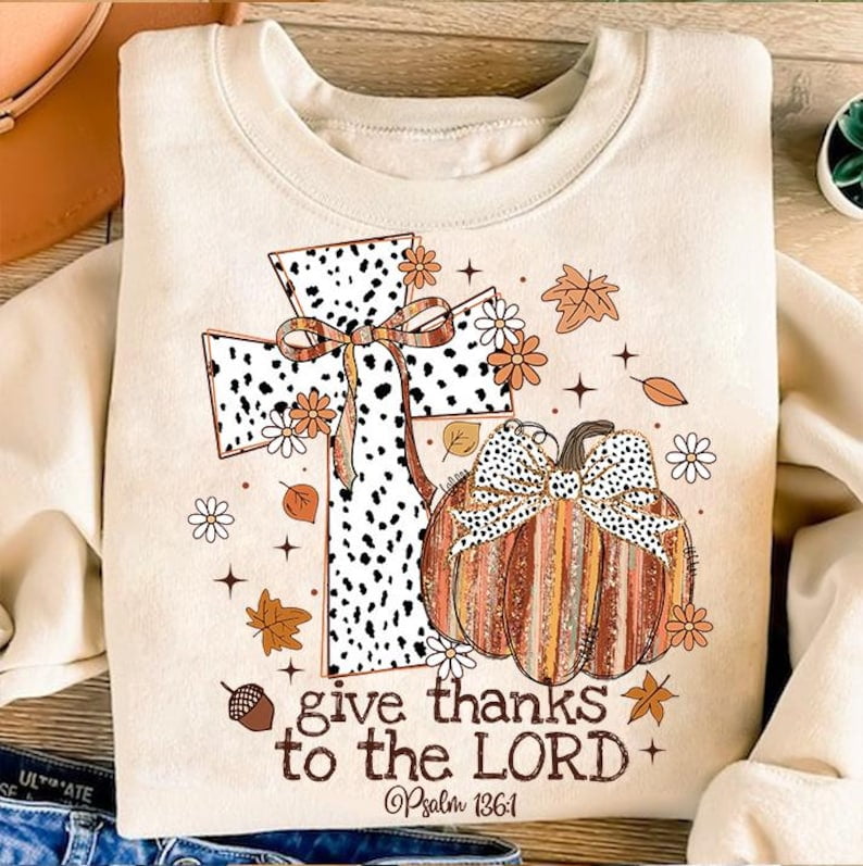 Christian Fall Sweater, Colorful Gold Glitter Pumpkin Pullover, Jesus ...