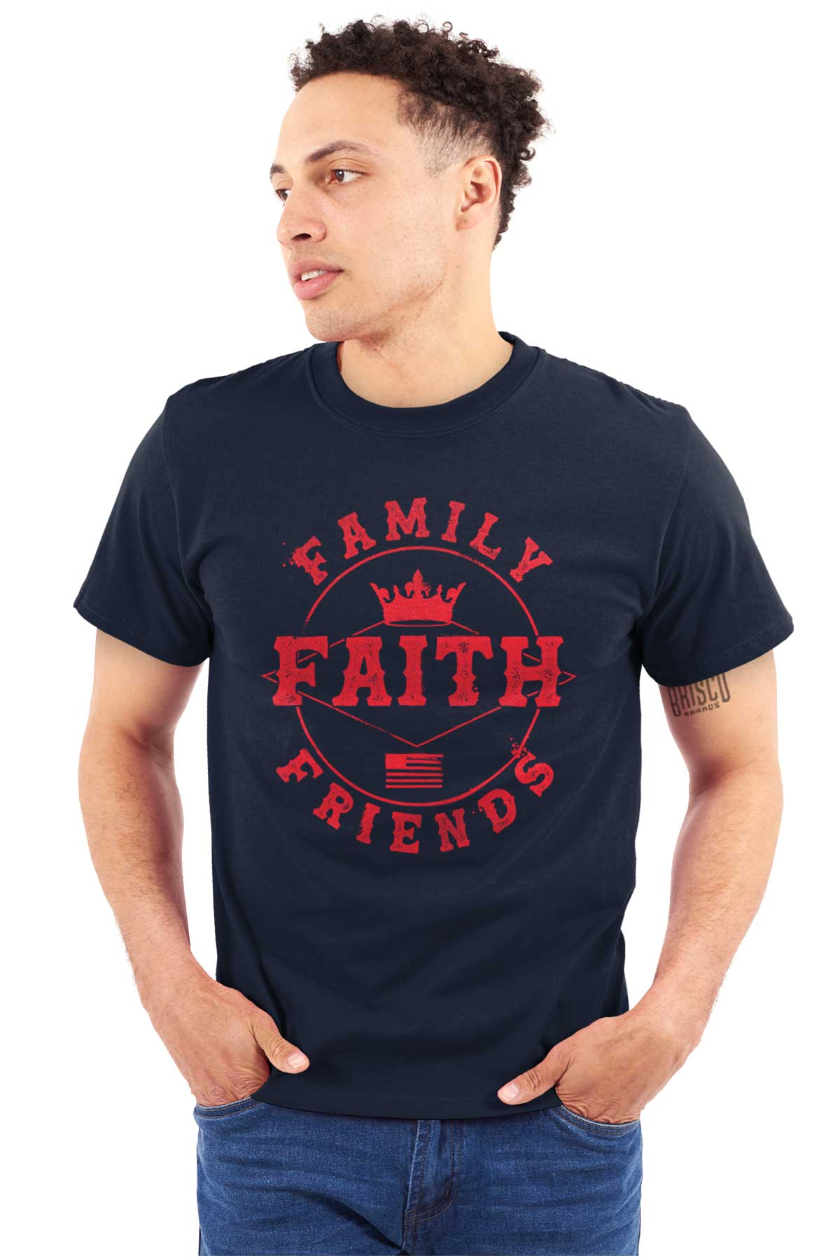Christian Family Faith Friends Flag Men's Graphic T Shirt Tees Brisco Brands L - Walmart.com