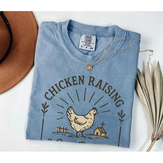 Christian Farm Life T-Shirt – Chicken Raising & Jesus Praising Graphic ...