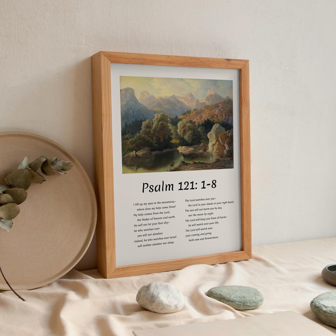 Christian Fine Art Print, Living Room Wall Art, Psalm 121: 1-8, Bible ...