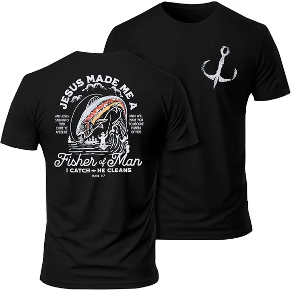 Christian Fisher of Man Trout Graphic for Men Gift for Dad Short Sleeve ...