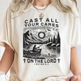 Christian Fishing Shirt Cast Your Cares Graphic Tee Religious ...