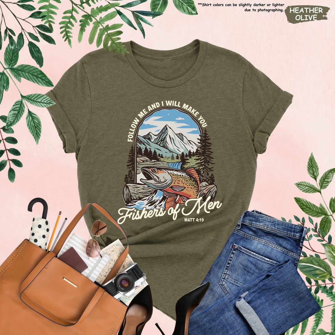 Christian Fishing Shirt, Fishers of Men Shirt, Matthew 4:19 Bible Verse ...