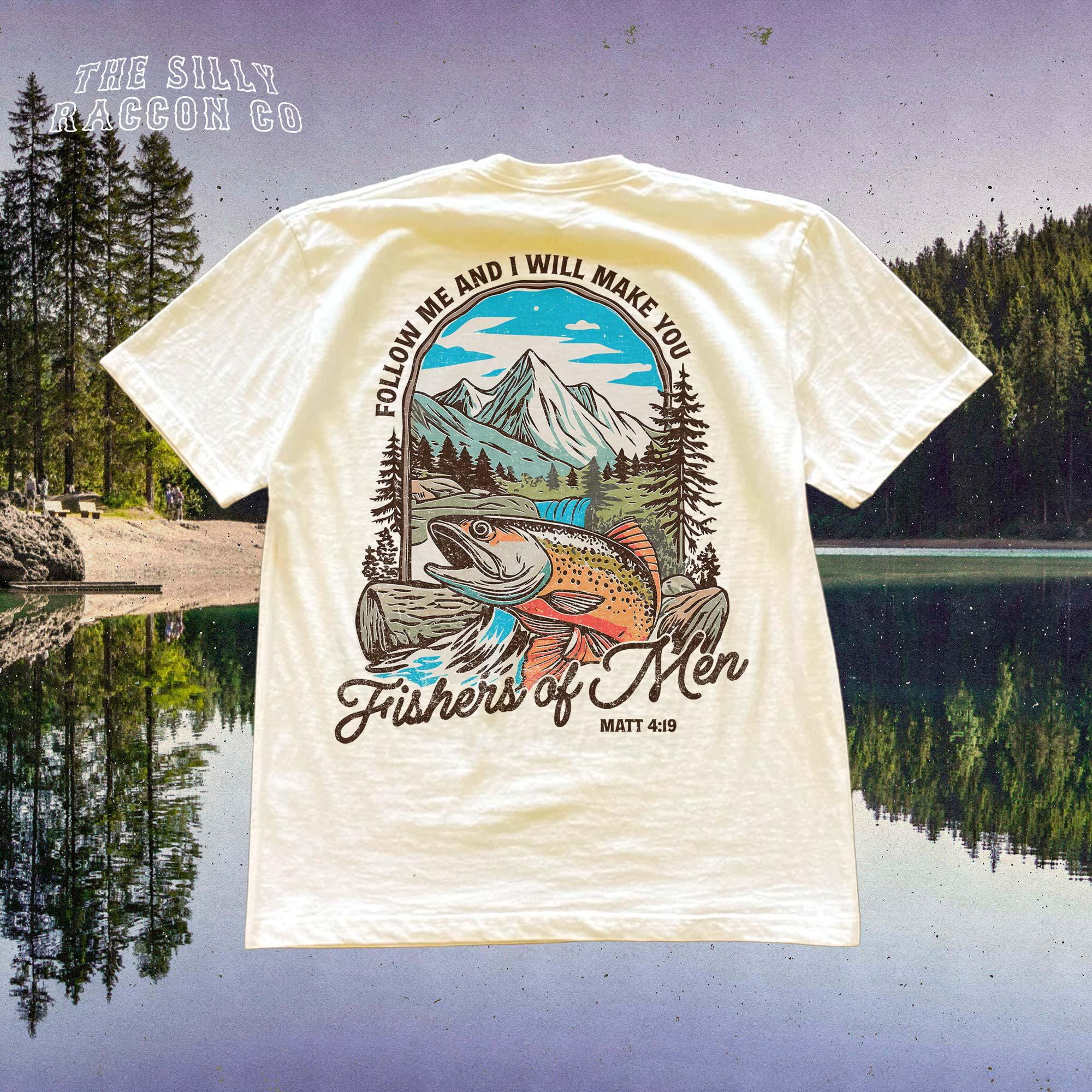 Christian Fishing T-shirt, Fishers of Men Tee, Outdoors Faith Shirt ...