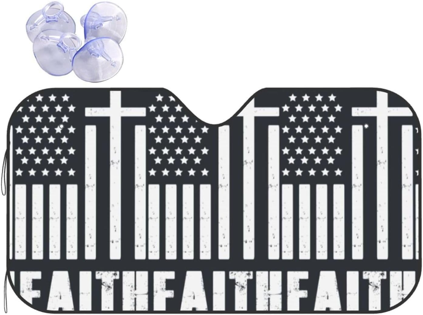 Christian Flag Pattern Sun Shade Front Window Sunshade for Most Sedans ...