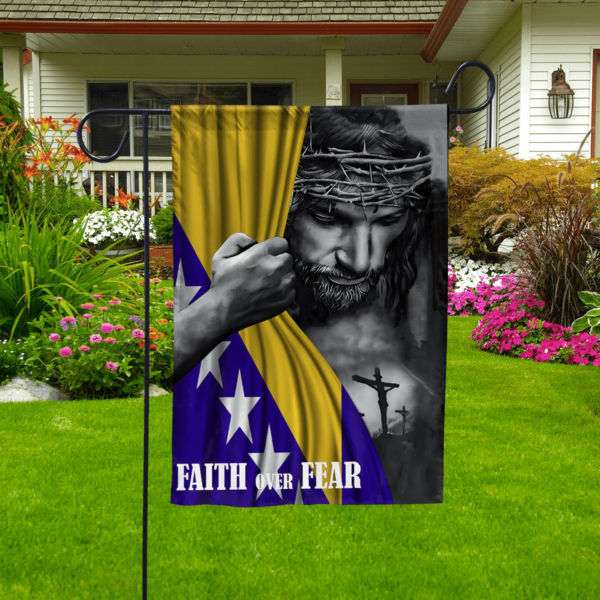 Christian Flags,Faith Over Fear Flag Christian Bosnian Bosnia And ...