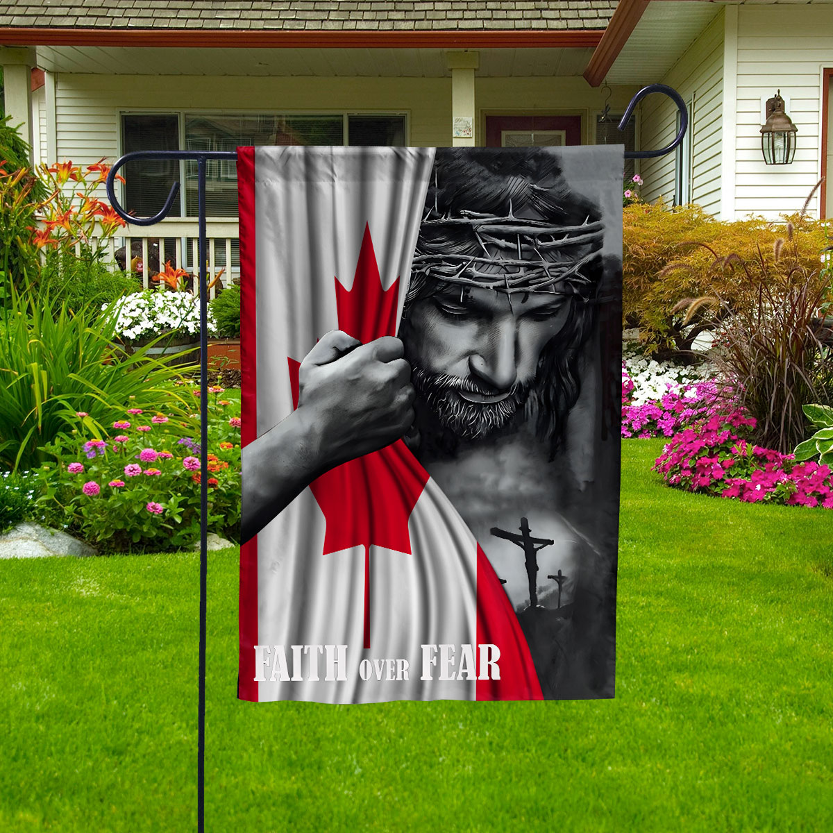 Christian Flags,Faith Over Fear Flag Christian Canadian Canada With ...