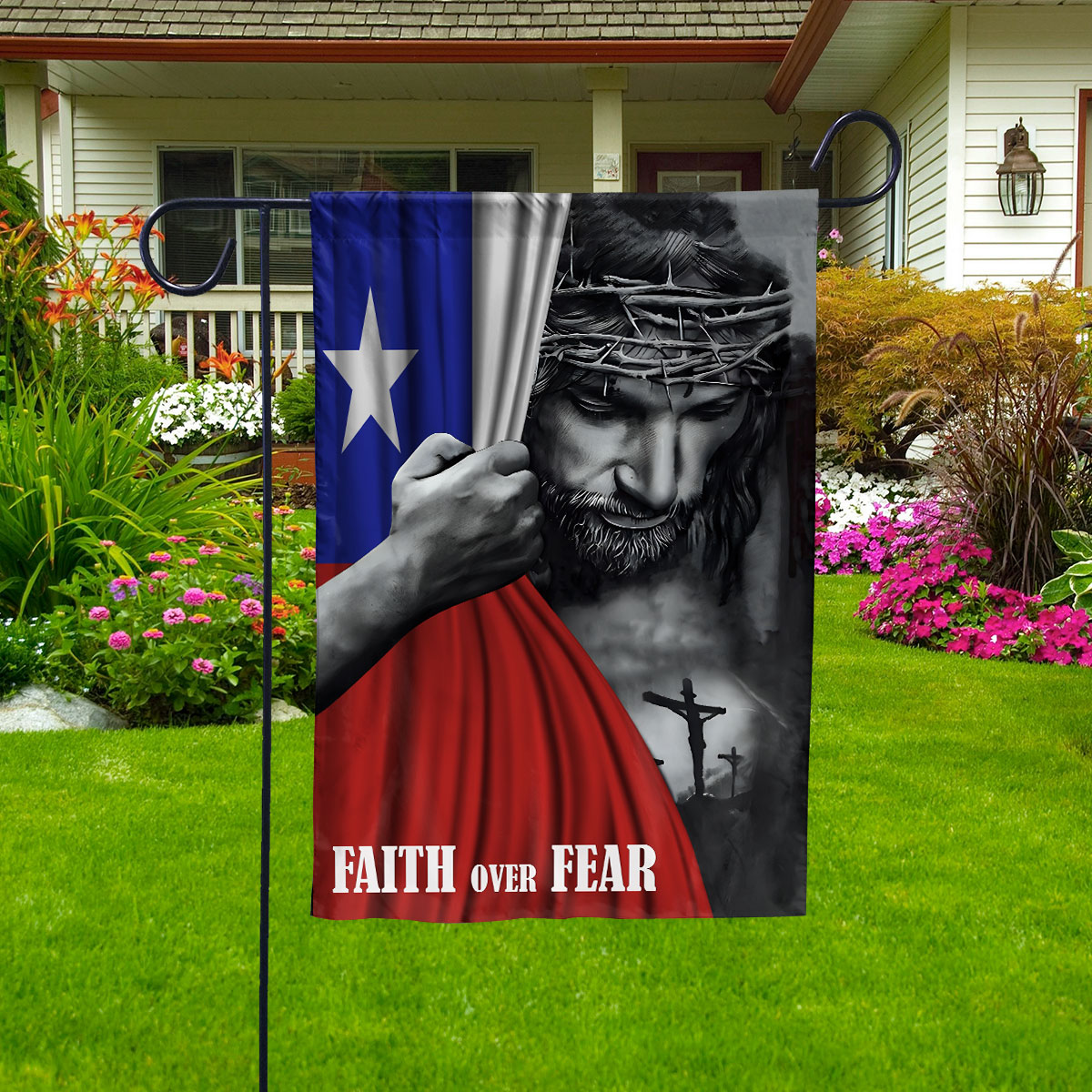 Christian Flags,Faith Over Fear Flag Christian Chilean Chile With Jesus ...