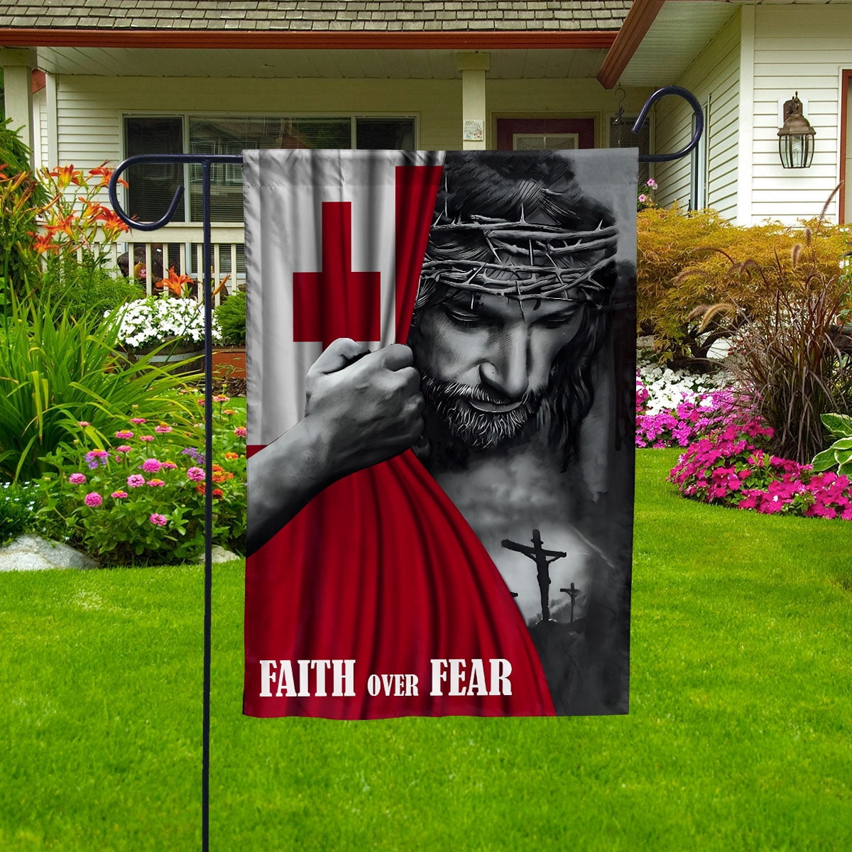 Christian Flags,Faith Over Fear Flag Christian Tongan Tonga With Jesus ...