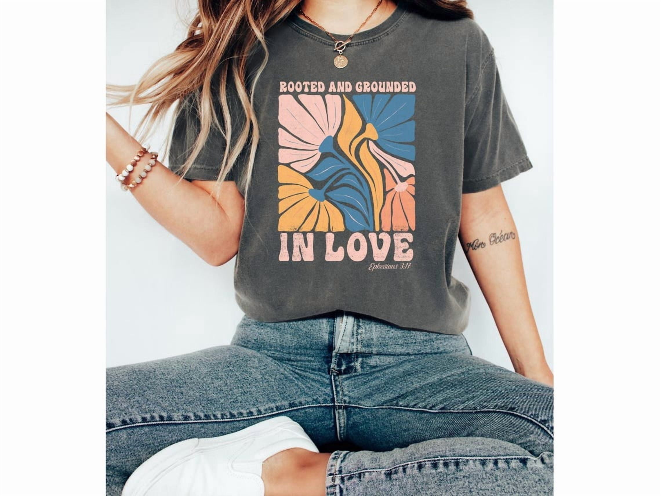 Christian Floral Bible Verse Rooted and Grounded in Love Floral ...