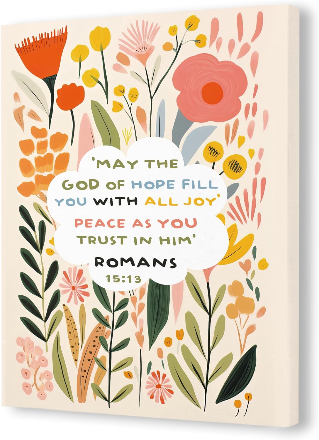 Christian Floral Bible Verse Wall Art Canvas Prints - Scripture ...