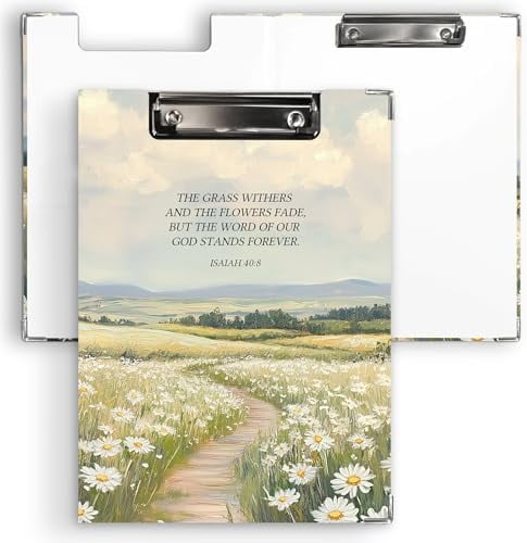 Christian Floral Clipboard Padfolio with Storage Pocket, Vintage Daisy ...