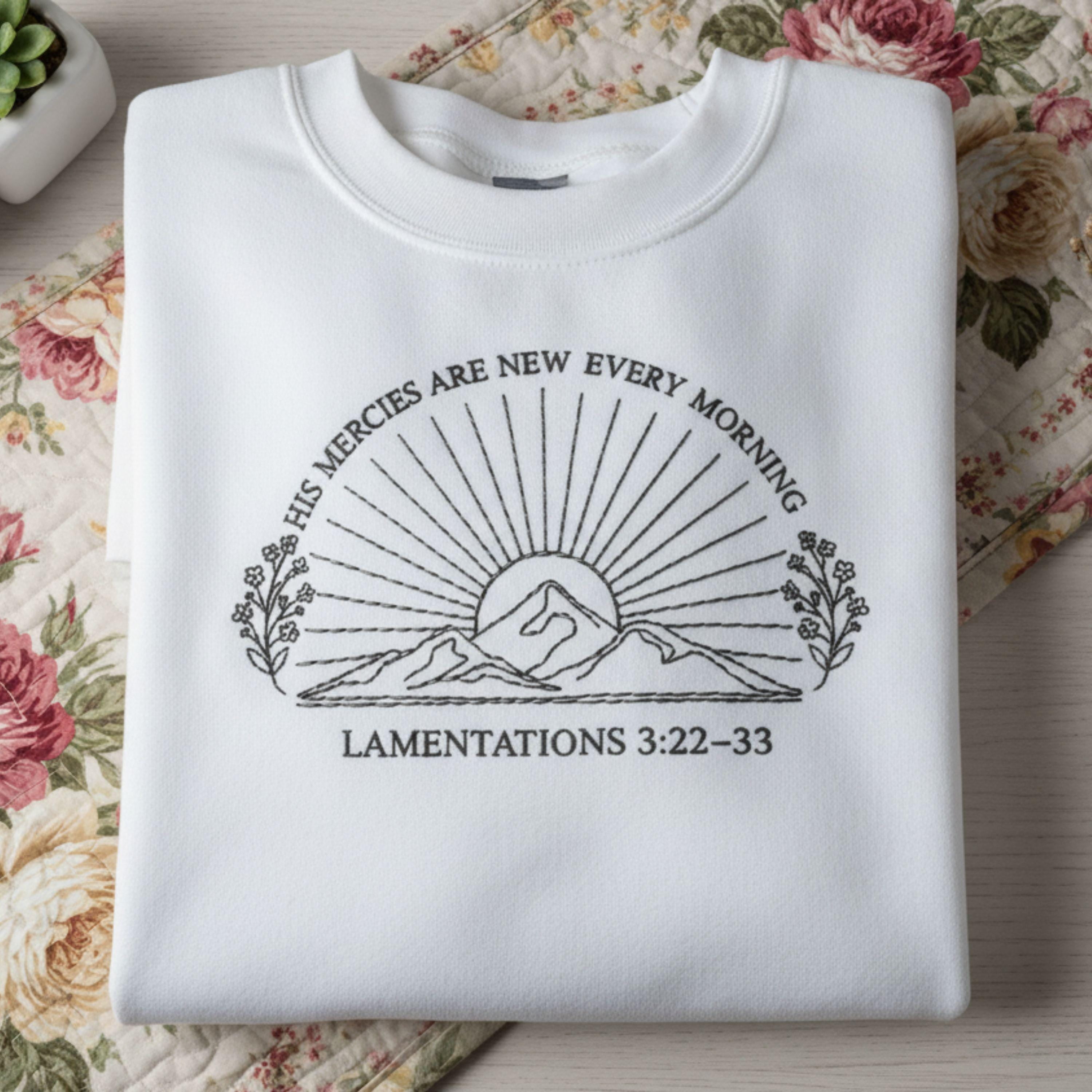 Christian Floral Embroidered Sweatshirt, Religious Holiday Crewneck ...