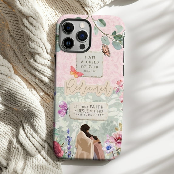 Christian Floral Faith in Jesus Case for iPhone 17 11 12 13 14 15 16 ...