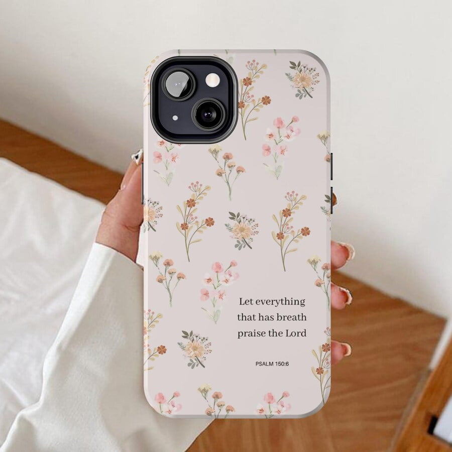 Christian Floral Psalm 150:6 Bible Verse Quote Phone Case 11 12 13 14 ...