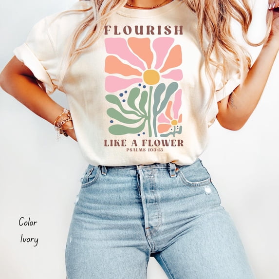 Christian Floral Spring T-Shirt Flower Nature Botanical Shirts T-Shirt ...