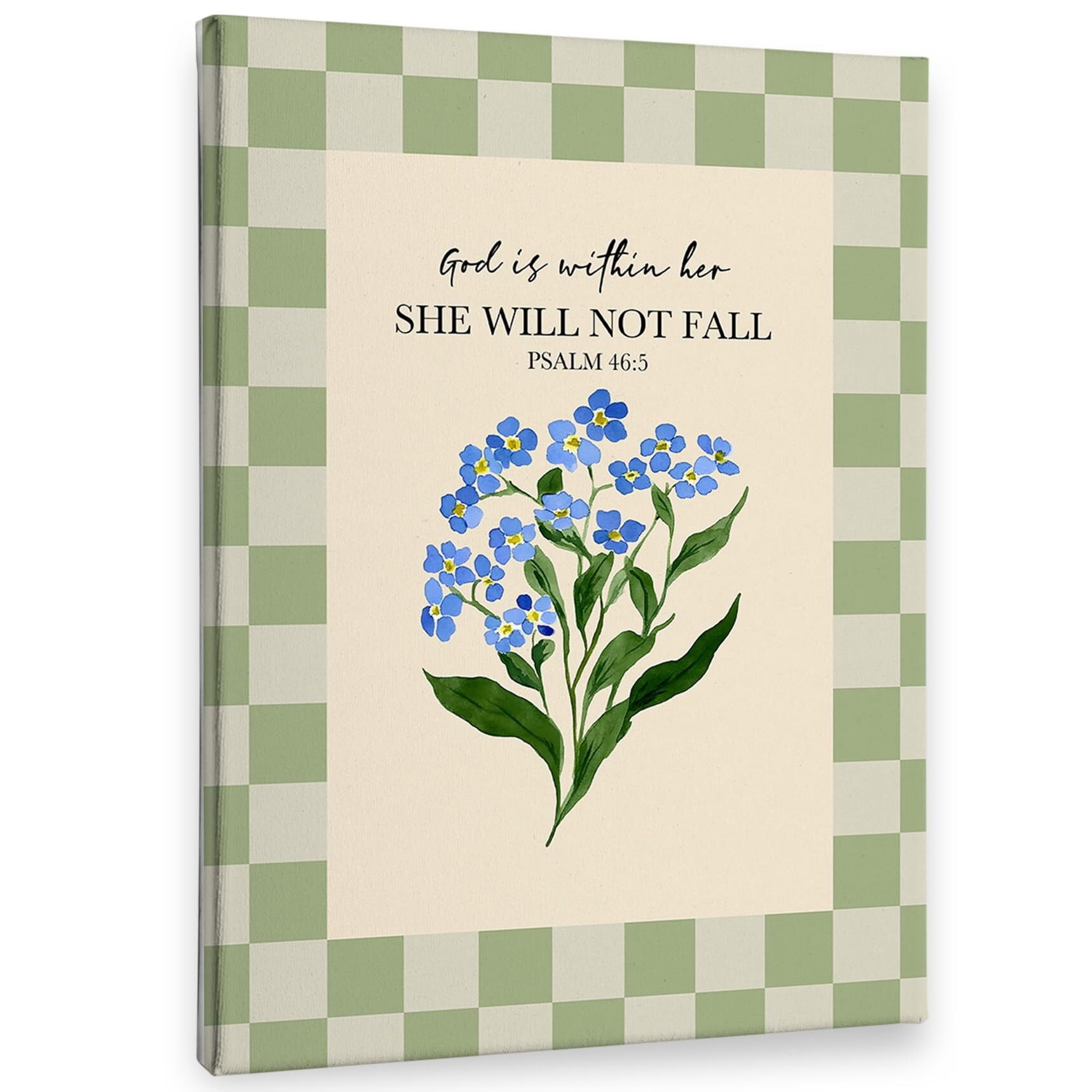 Christian Floral Wall Art Decor Canvas, Bible Verse Psalm 46:5 ...