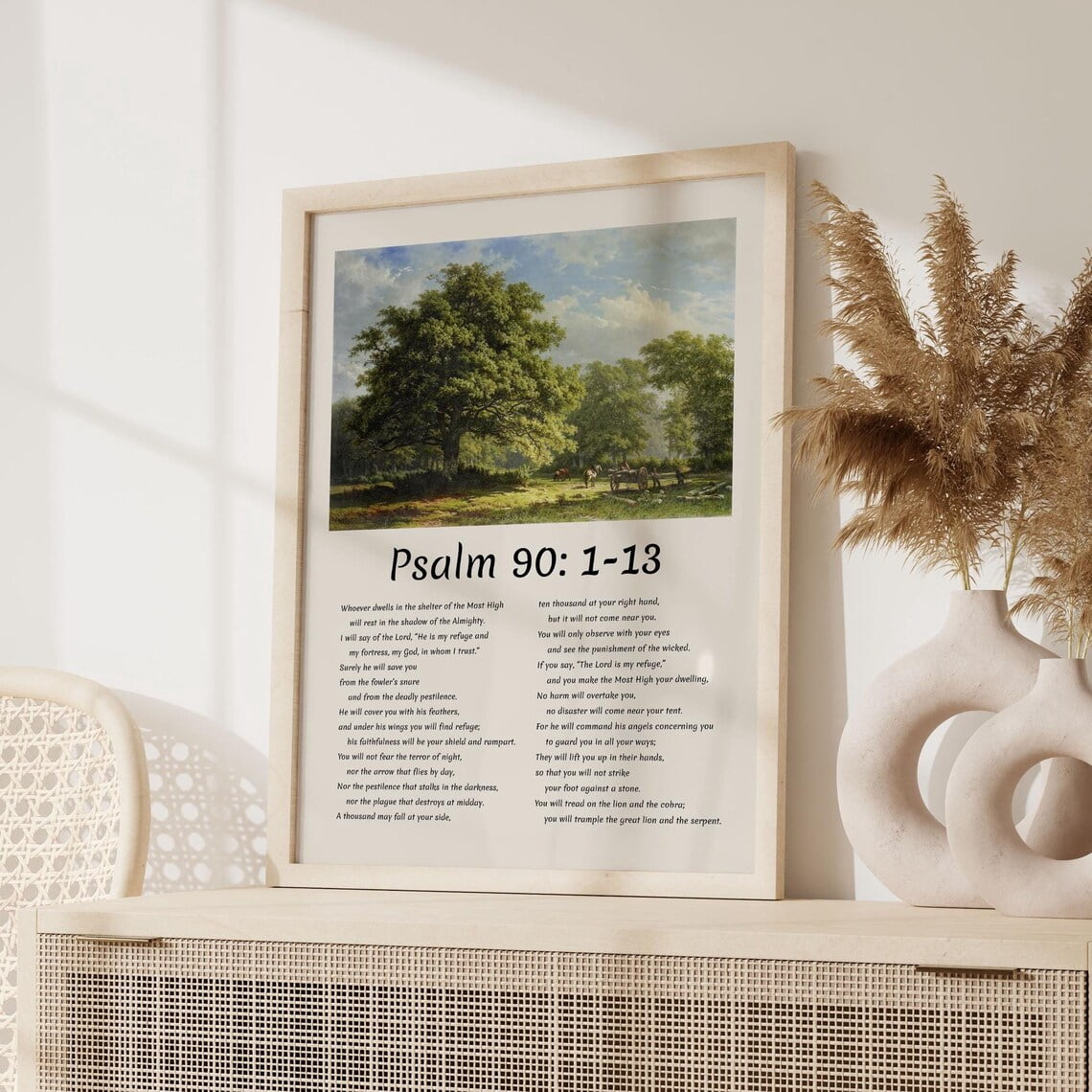 Christian Floral Wall Art, Psalm 90: 1-13, Bible Verse Poster, Whoever ...