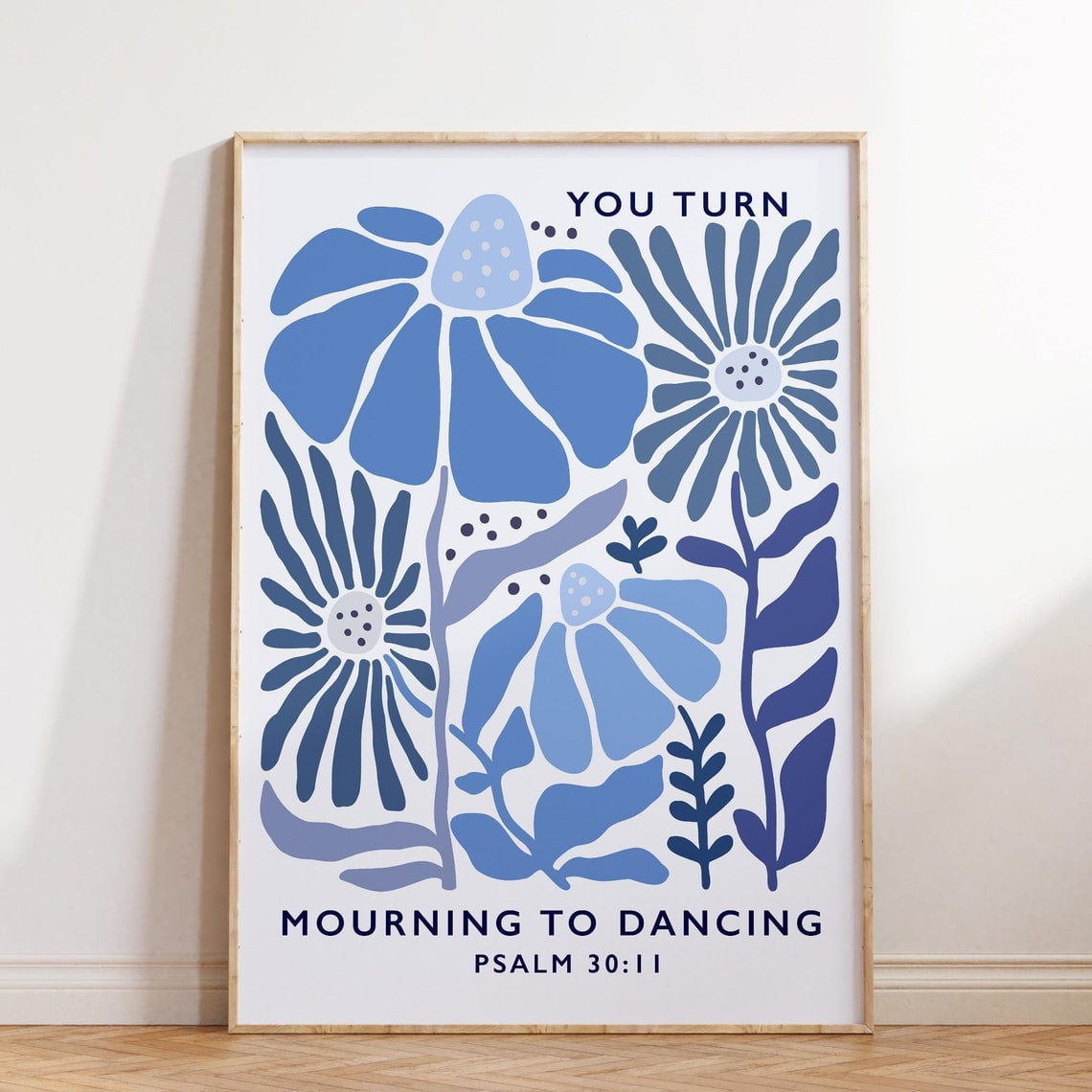 Christian Floral Wall Print, Psalms Scripture, Christian Poster, Bible ...