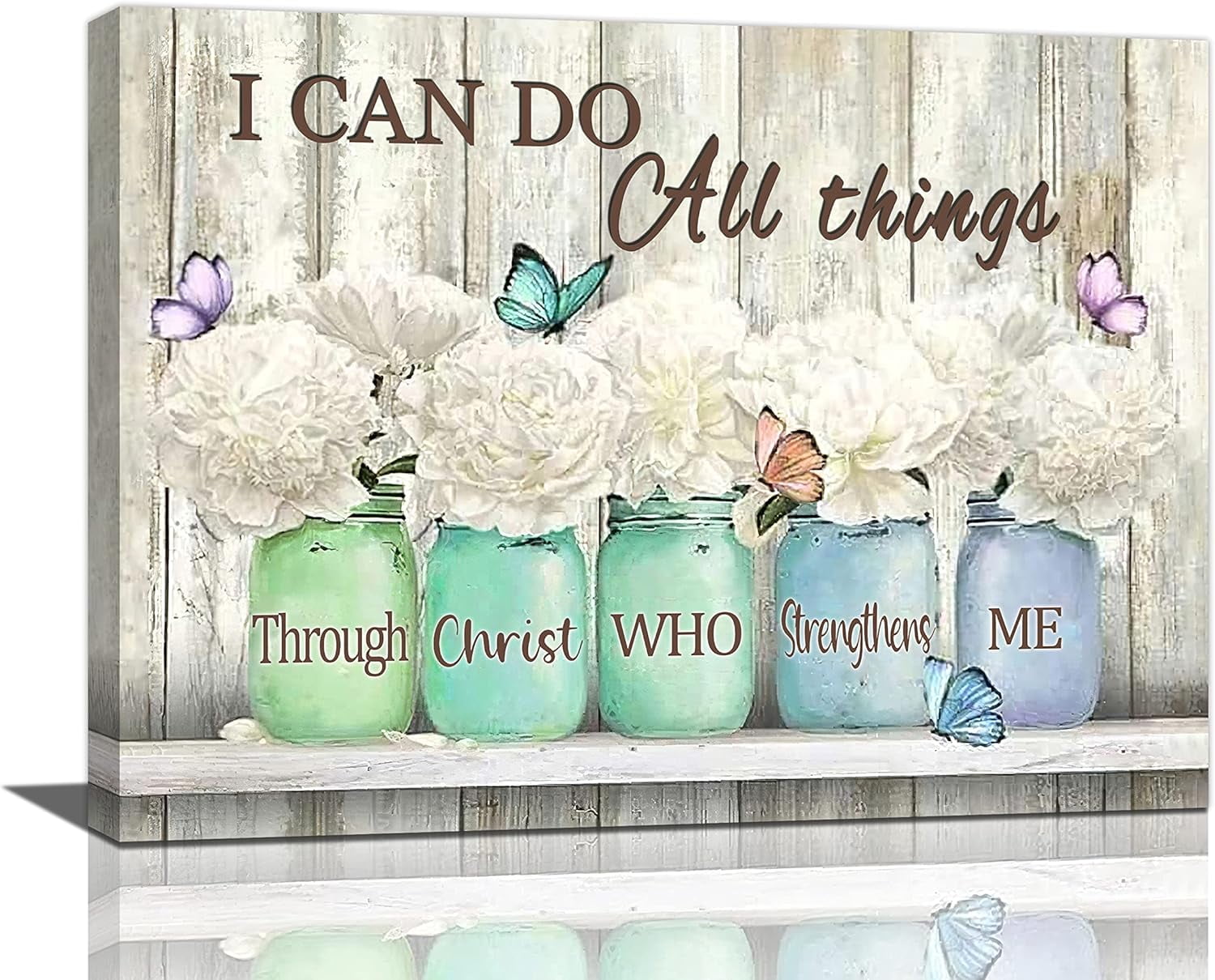 Christian Flower Wall Art Bible Verses Scripture Pictures Wall Decor ...