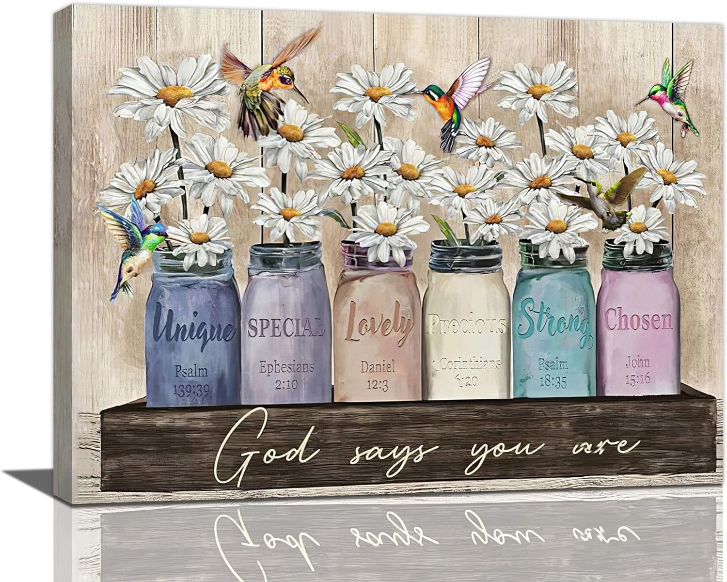 Christian Flower Wall Art God Says You Are Wall Decor Scripture Bible ...