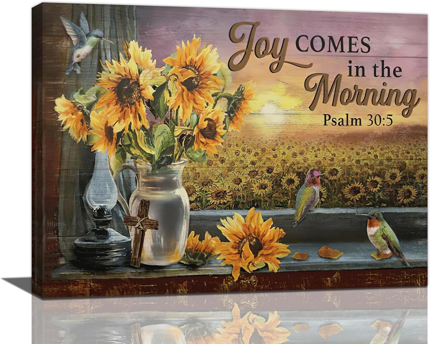 Christian Flowers Wall Art Sunflower Pictures Wall Decor Scripture ...
