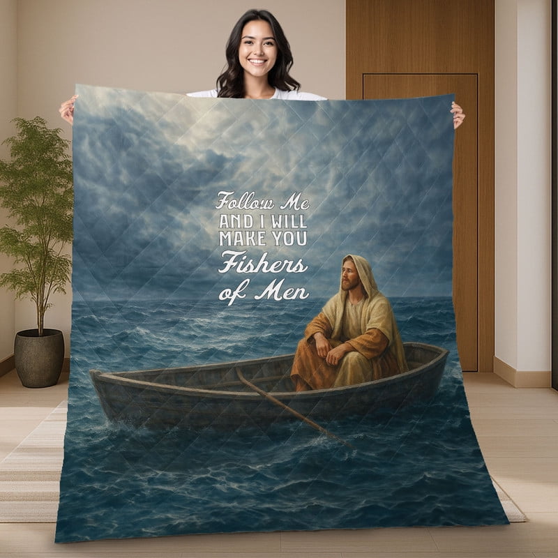 Christian Follow Me and I Will Make You Fishers of Men Quilt Blanket ...