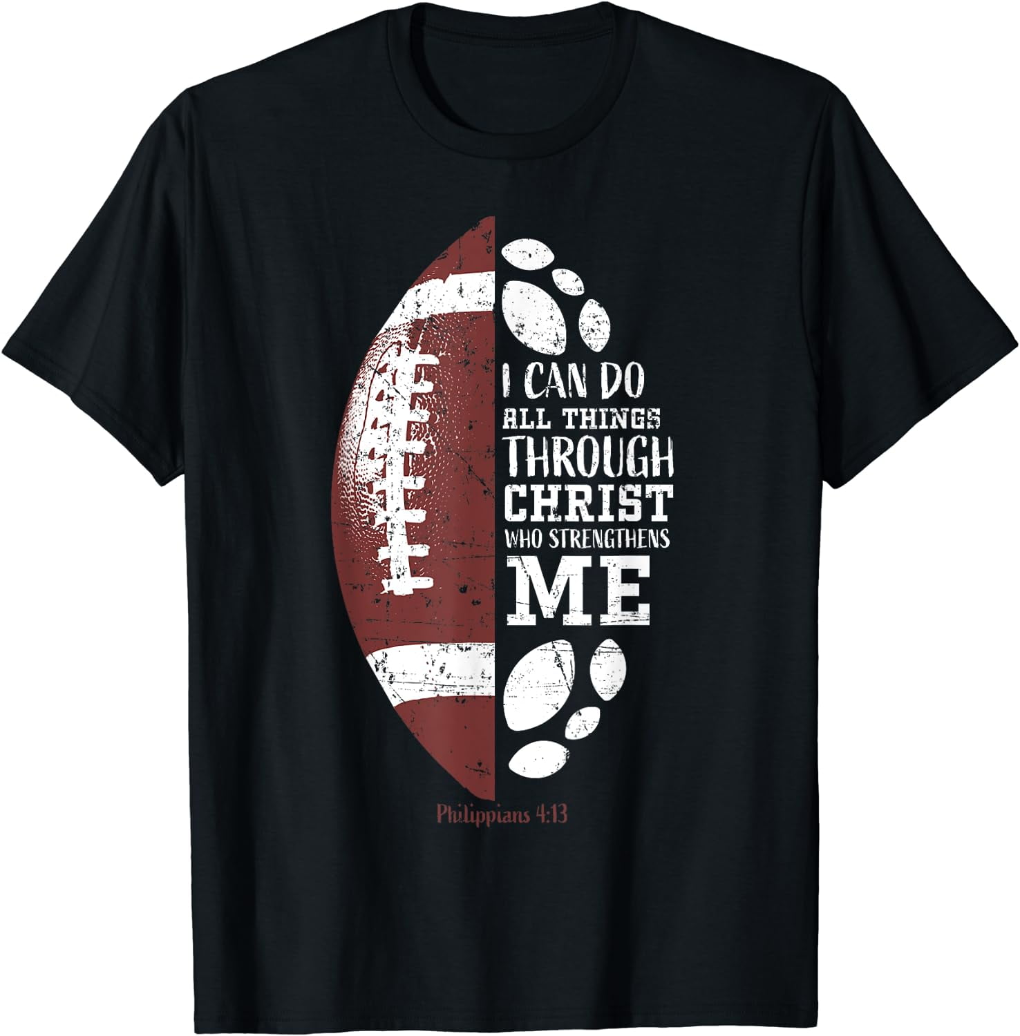 Christian Football Gifts Teen Boys Kids Men Religious Verse T-Shirt ...