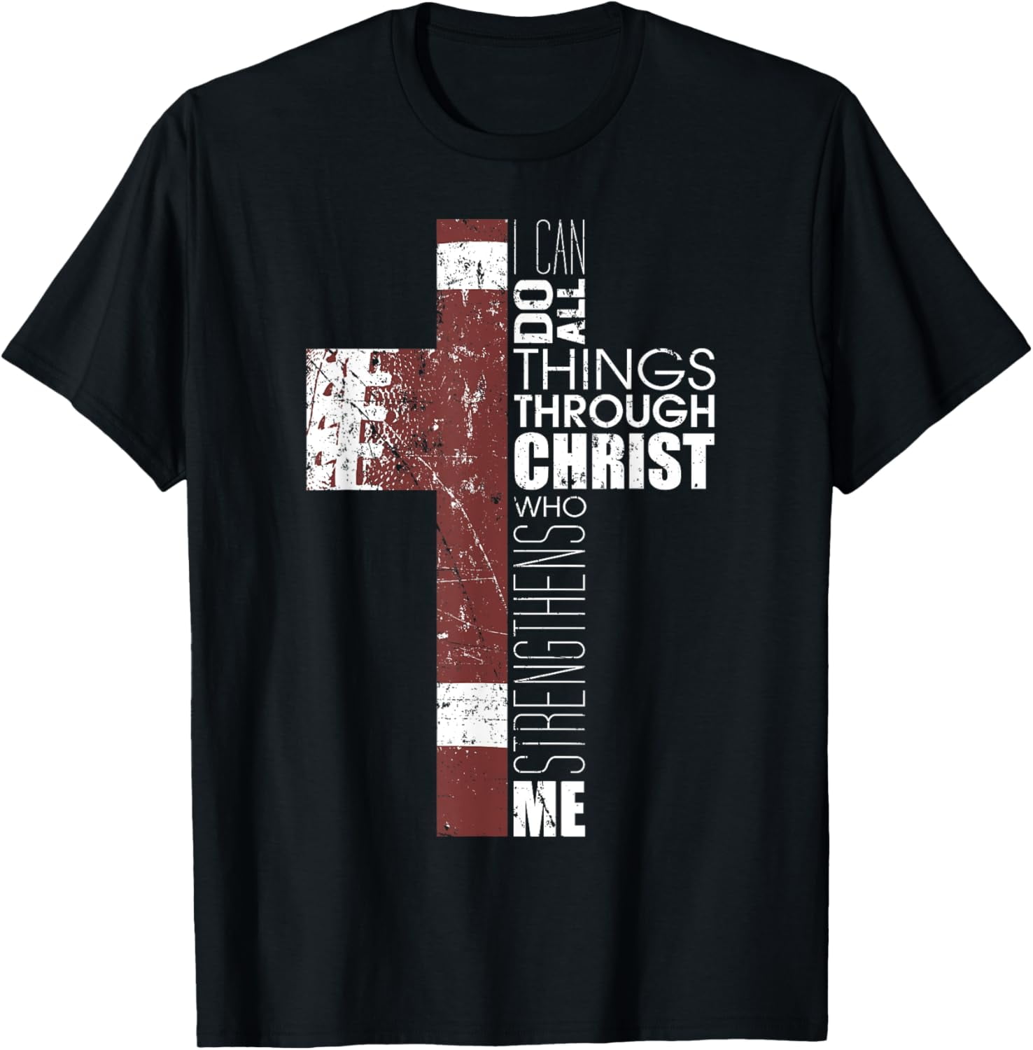 Christian Football Verse I Can Do All Things Through Christ T-Shirt ...