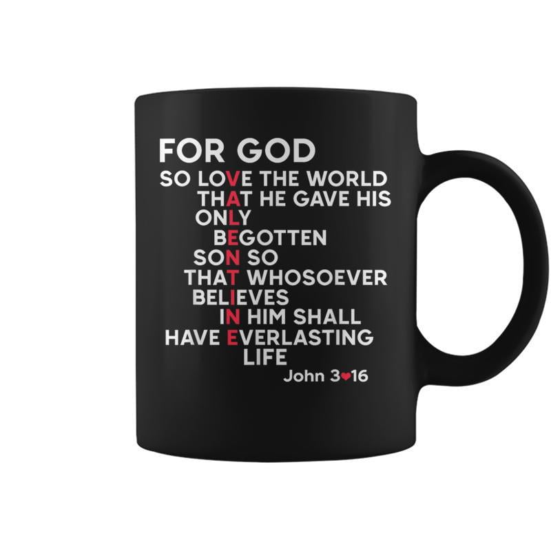 Christian For God Bible Verse Jonh 3 16 Jesus Valentine Coffee Mugs ...