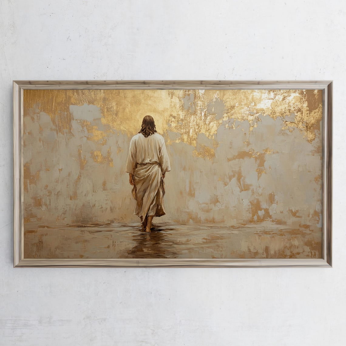 Christian Frame Tv Art Jesus Walking On Water Vintage Oil Painting ...