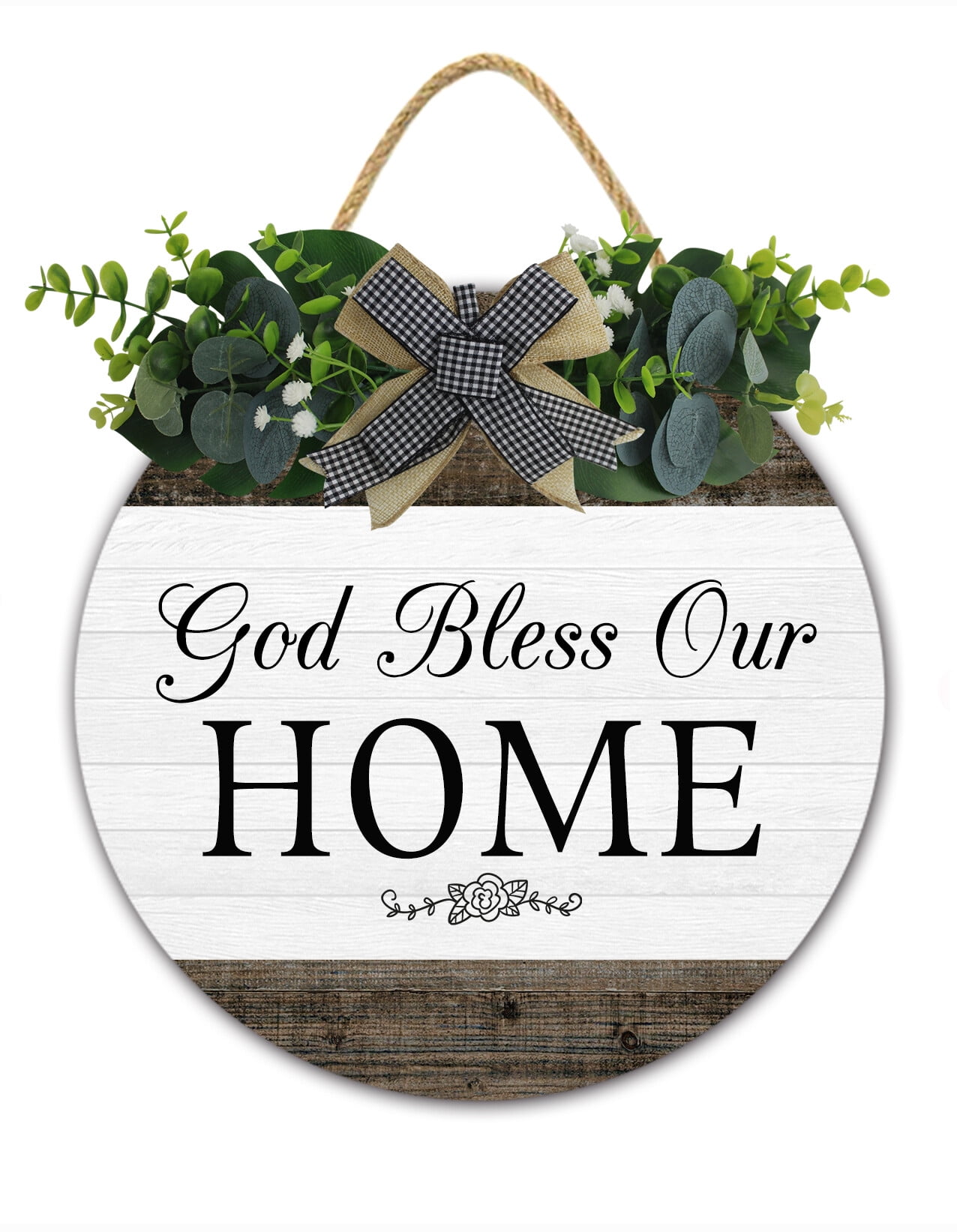 Christian Front Door Decor, God Bless Our Home Welcome Sign ...