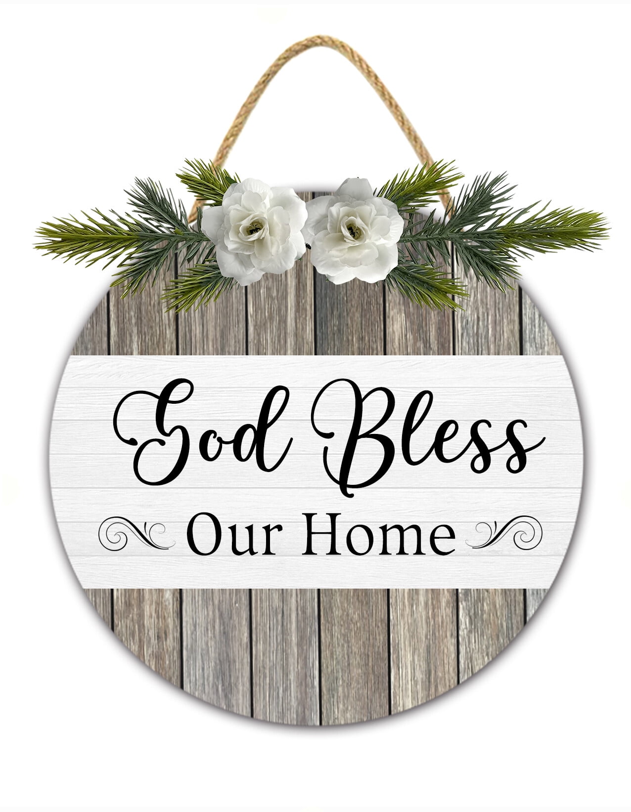 Christian Front Door Decor, God Bless Our Home Welcome Sign ...