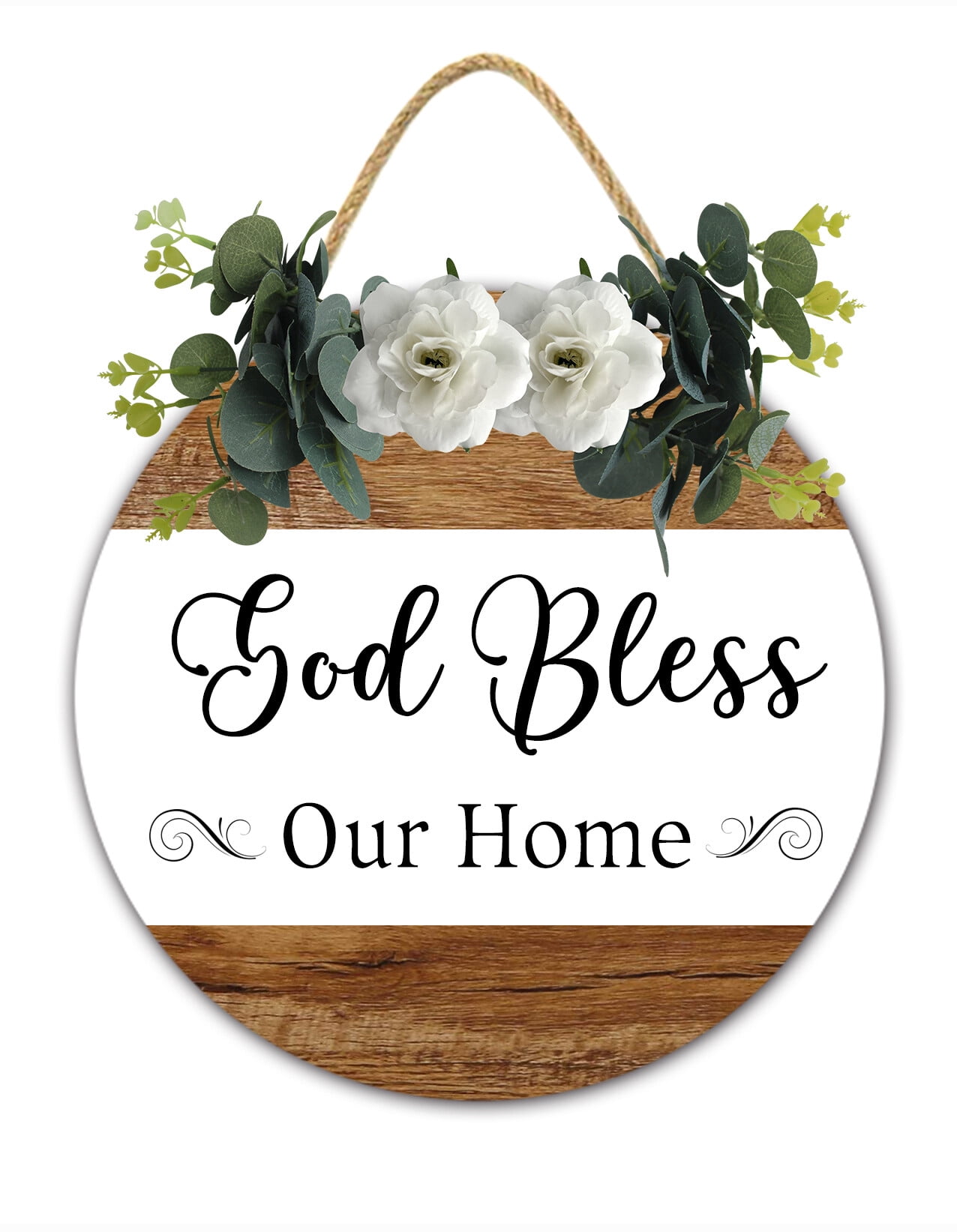 Christian Front Door Decor, God Bless Our Home Welcome Sign ...
