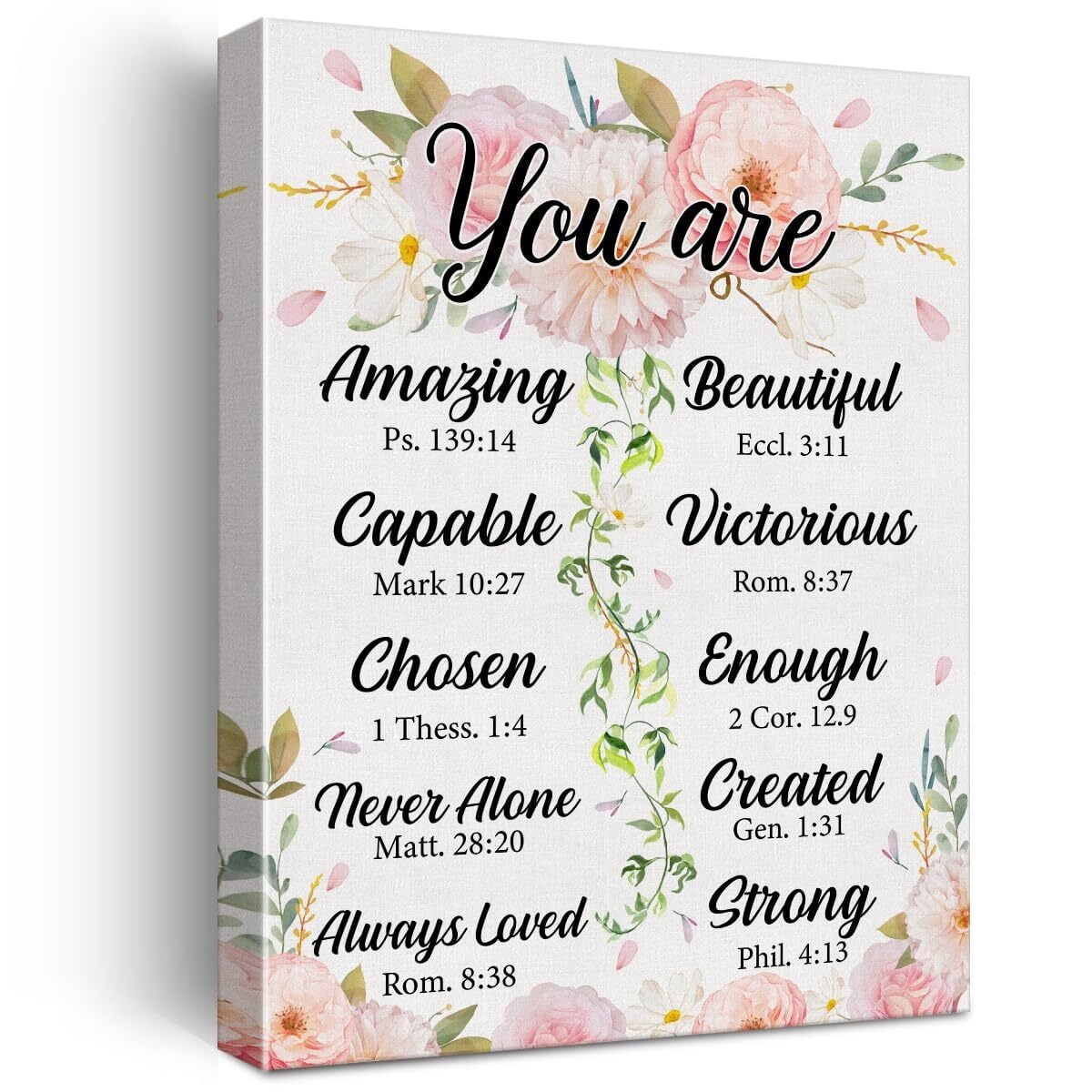 Christian Gift for Women Her Inspirational Bible Verse Wall Art Canvas ...