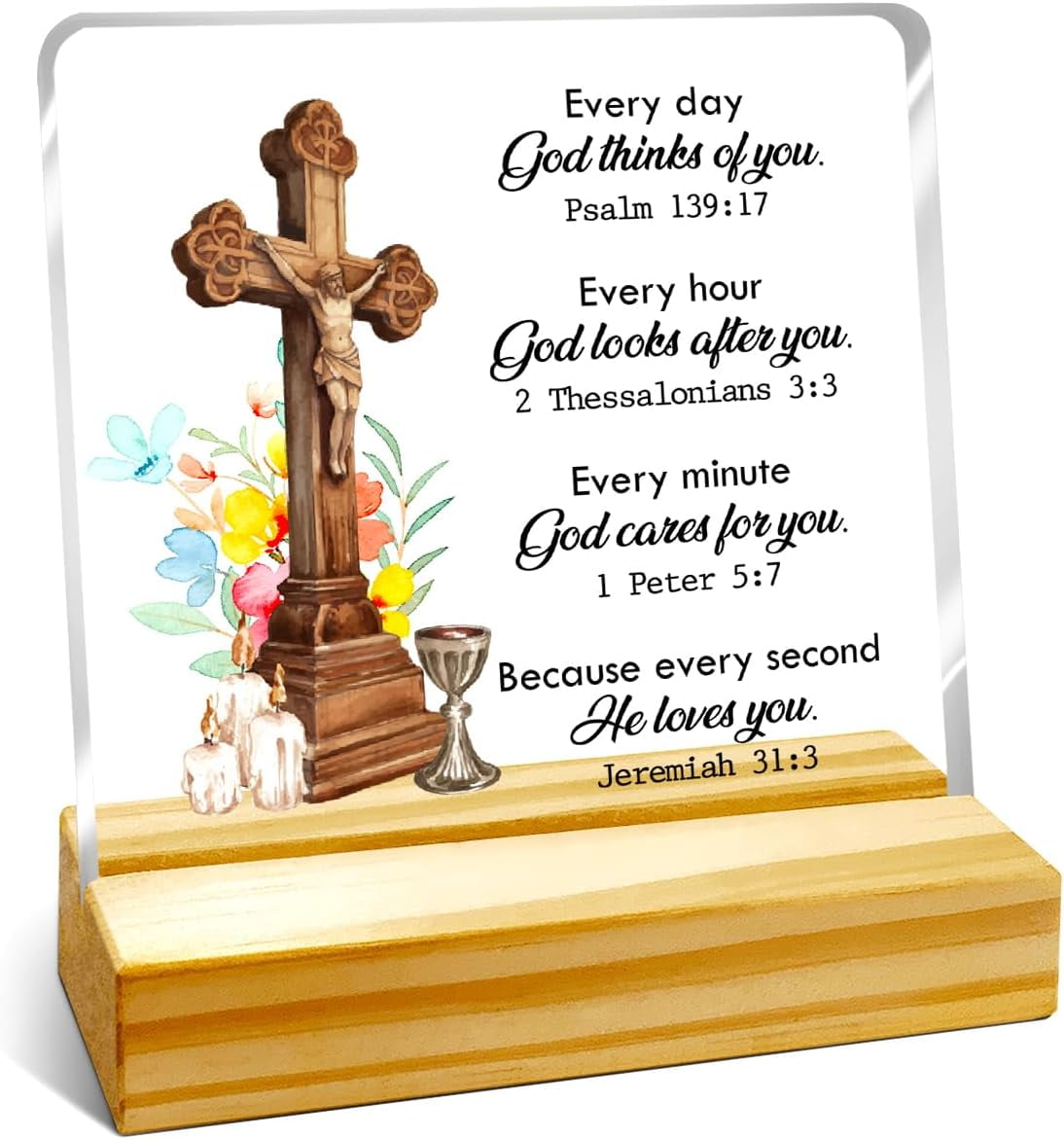 Christian Gifts,Every Day God Thinks of You Quote Acrylic Plaque,Catholic Gifts Women,Bible ...