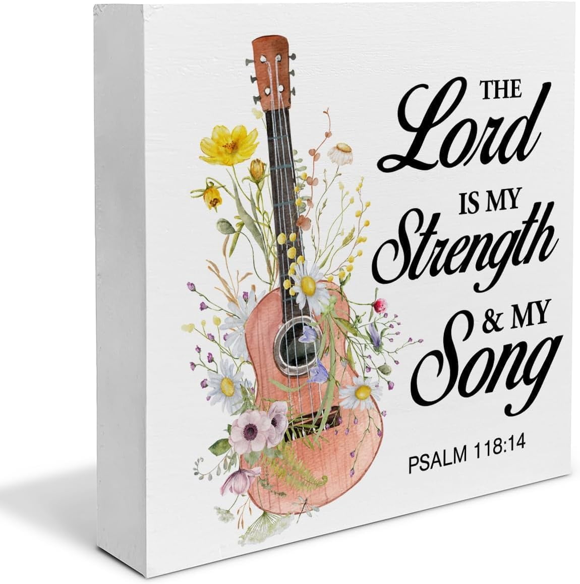 Christian Gifts Inspirational Bible Verse Wooden Box Sign Psalm 118:14 ...