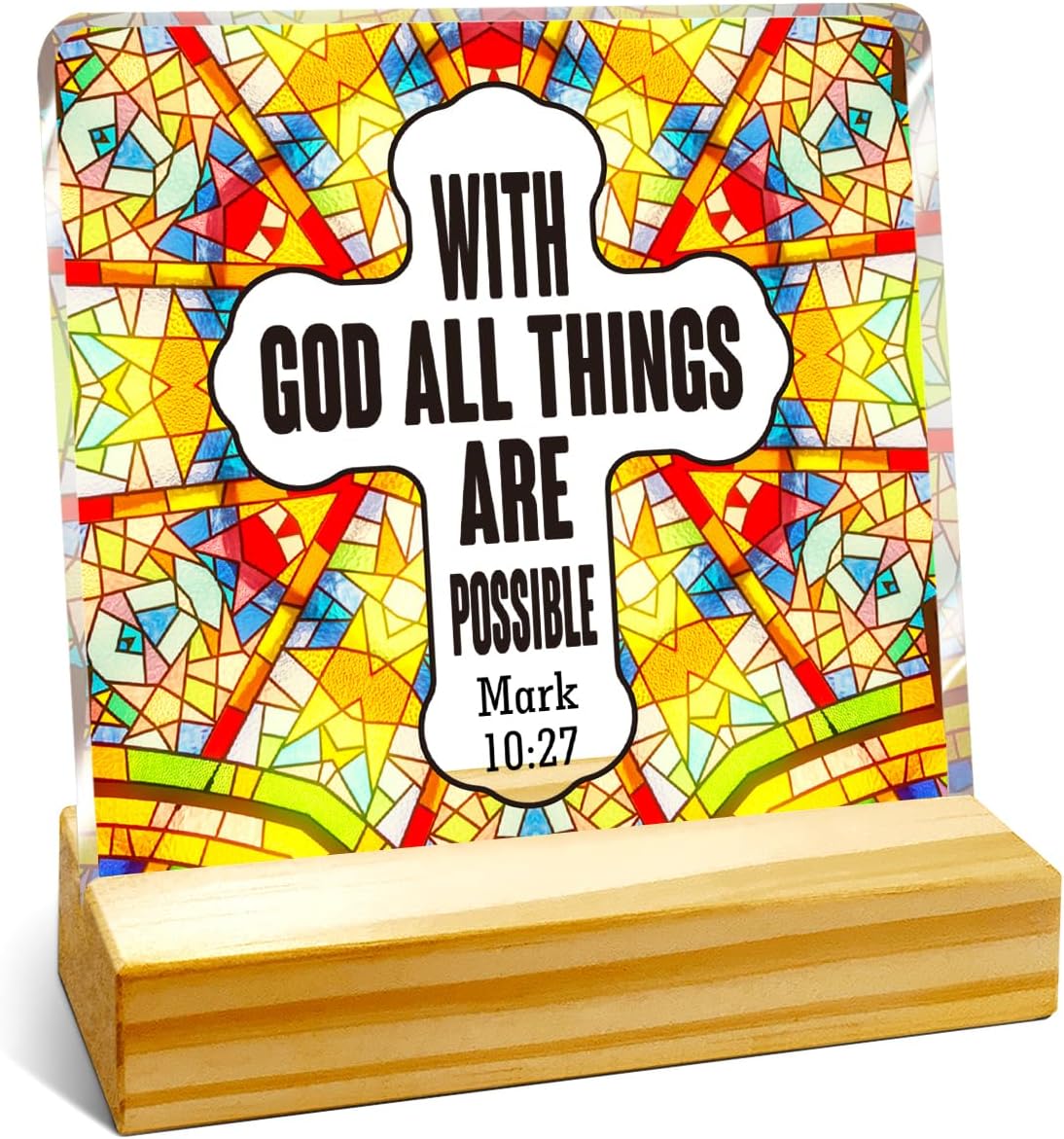 Christian Gifts,Mark 10:27 Quote Acrylic Plaque,Catholic Gifts Women ...