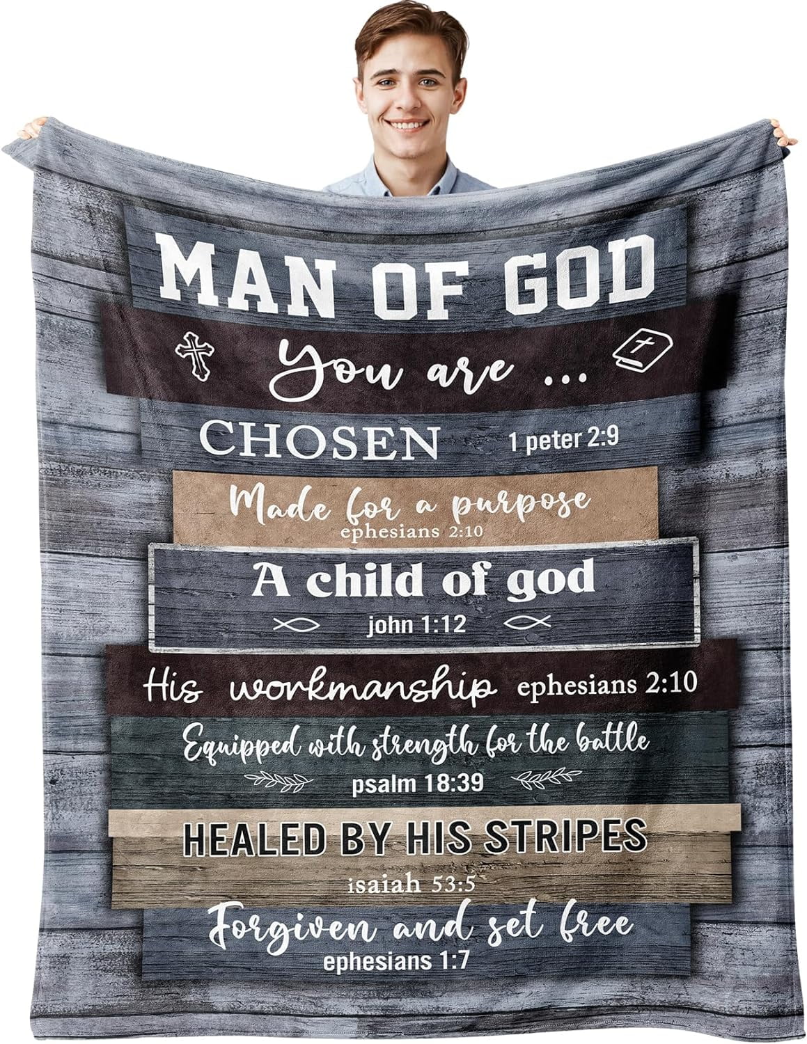 Christian Gifts for Men, Christian Gift Blanket, Bible Gifts, Catholic ...