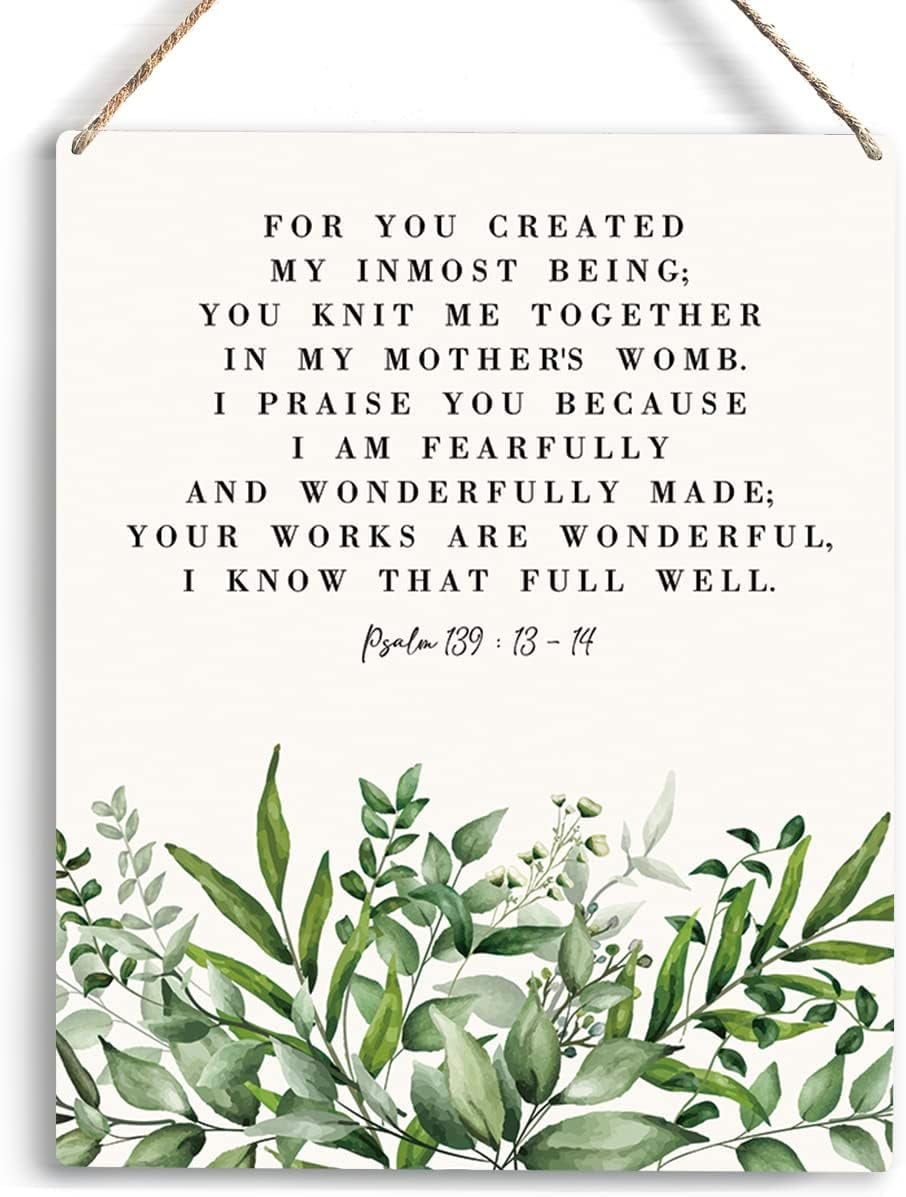 Christian Gifts Wall Decor For You Created My Inmost Being Bible Verse ...