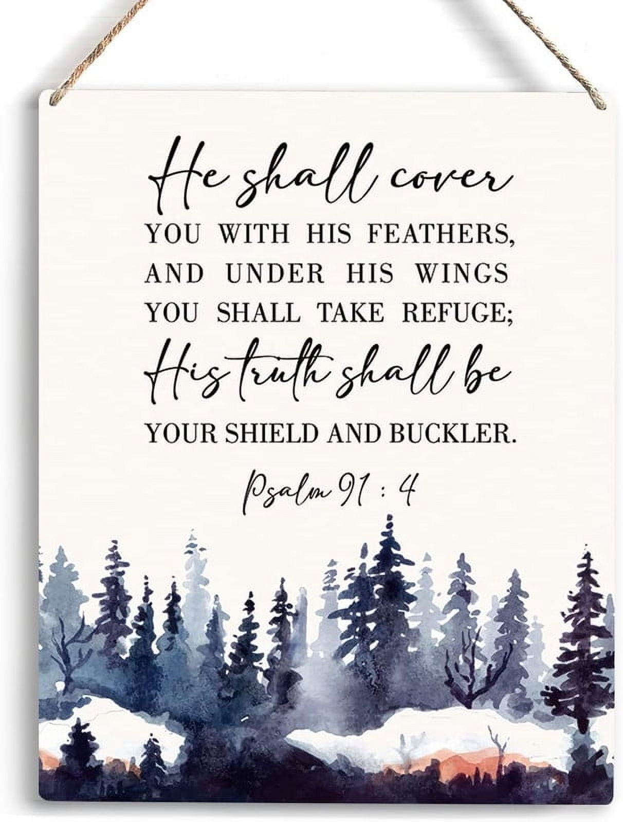Christian Gifts Wall Decor He Shall Cover You With His Feathers Bible ...